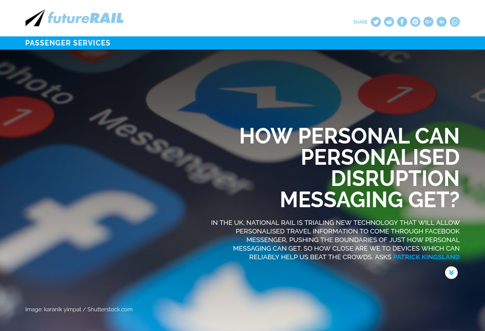 How personal can personalised disruption messaging get? - Future Rail ...