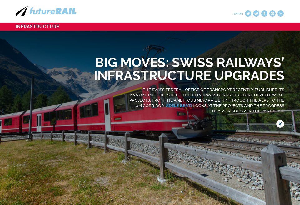 Big moves: Swiss Railways’ infrastructure upgrades - Future Rail ...