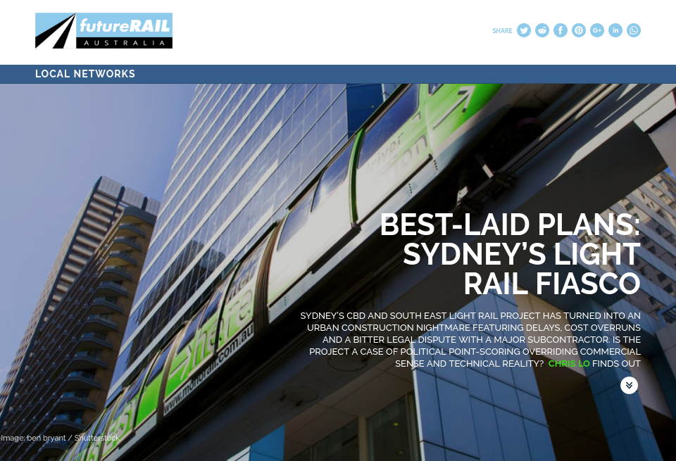 Best-laid plans: Sydney's light rail fiasco - Future Rail Australia ...