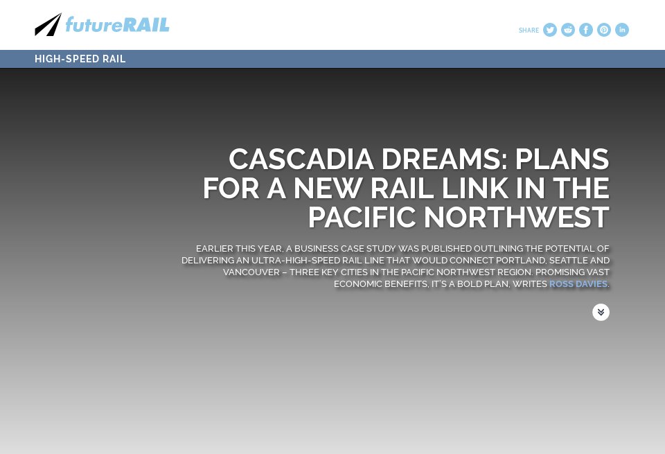 Cascadia dreaming: plans for an ultra-high-speed rail link in the ...