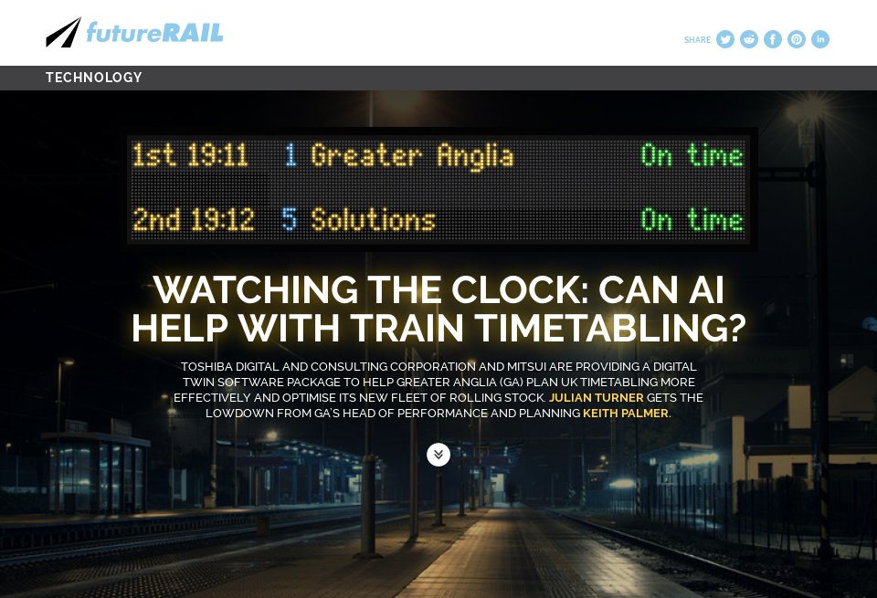 Watching the clock: can AI help with train timetabling? - Future Rail ...