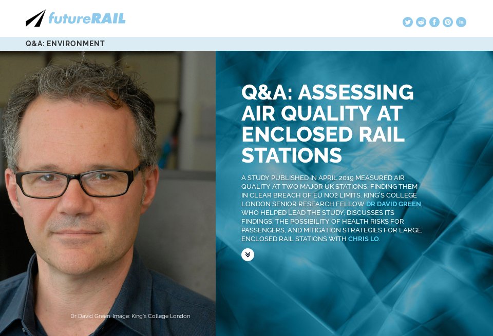 Q&A: assessing air quality at enclosed rail stations - Future Rail ...