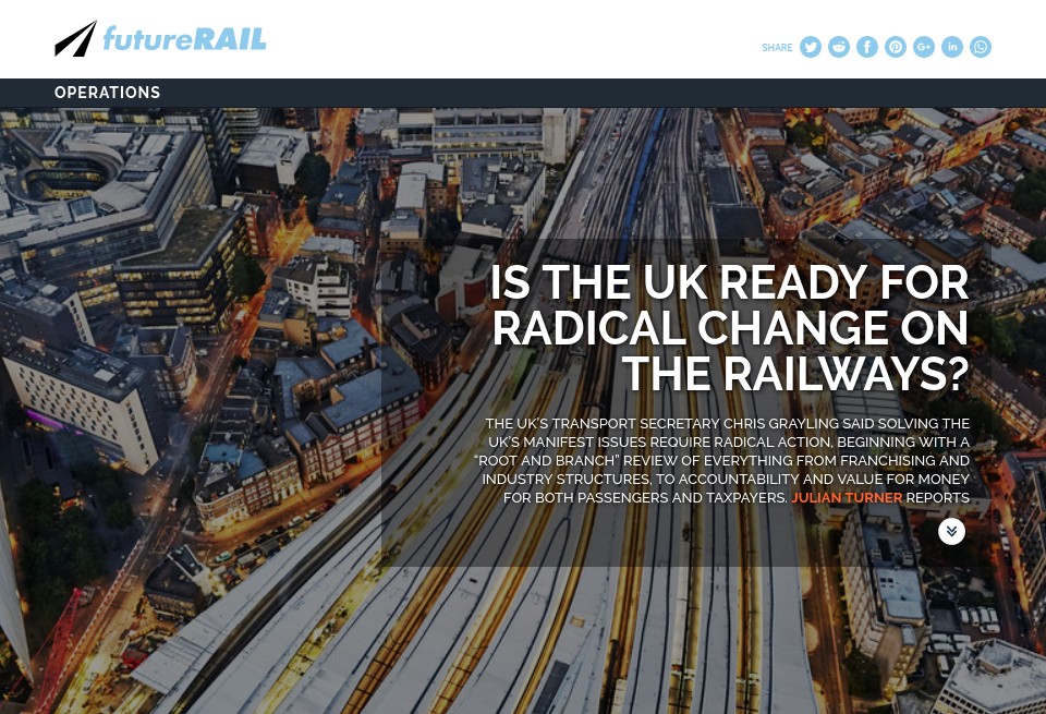 Is the UK ready for radical change on the railways? - Future Rail ...
