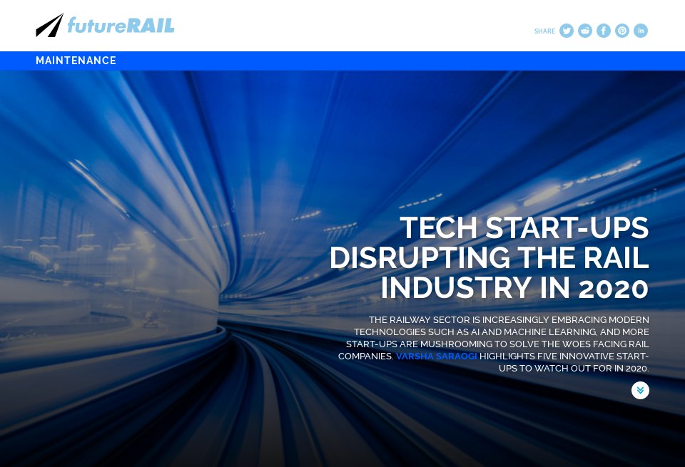 Tech start-ups disrupting the rail industry in 2020 - Future Rail ...