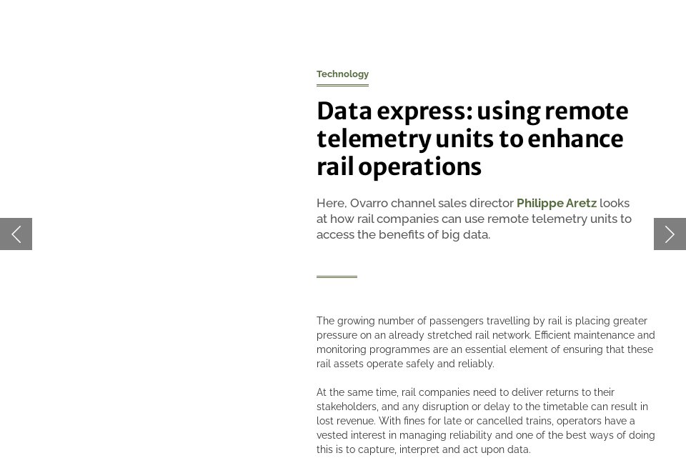 Data express: using remote telemetry units to enhance rail operations ...