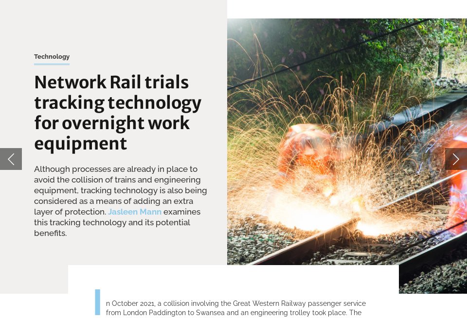 Network Rail trials tracking technology for overnight work equipment ...