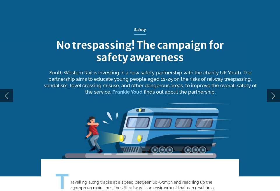 No trespassing! The campaign for safety awareness - Future Rail | Issue ...