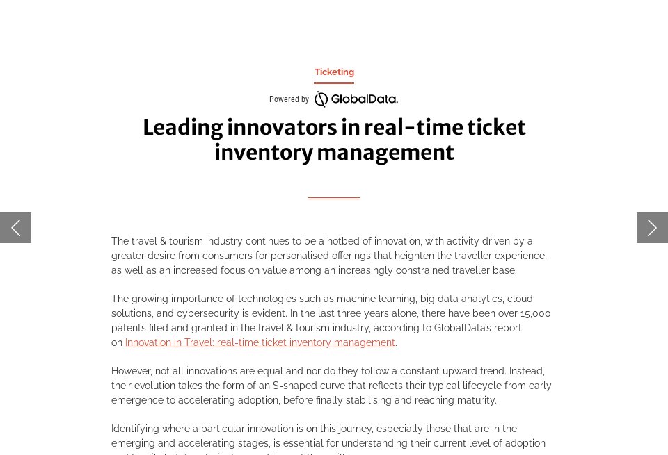 Leading innovators in real-time ticket inventory management - Future ...