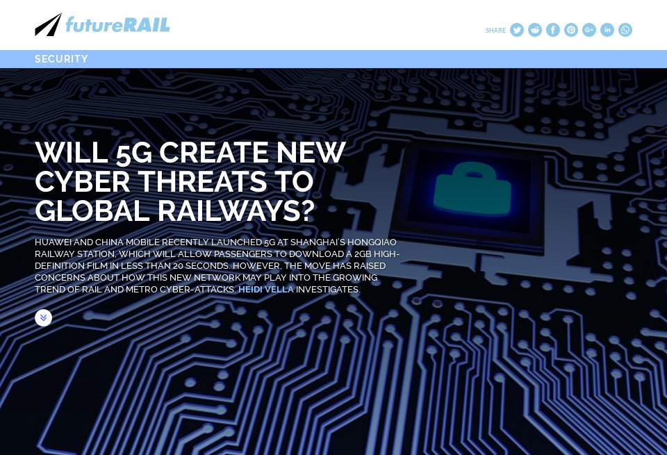Will 5G create new cyber threats to global railways? - Future Rail ...