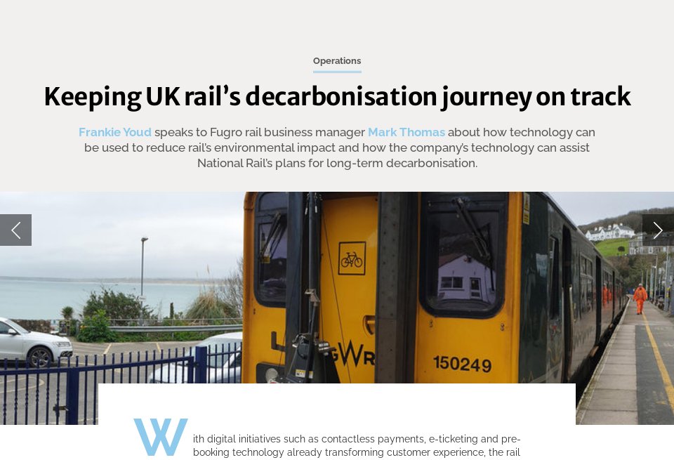 Keeping UK rail on track for its decarbonisation journey - Future Rail | Issue 91 | July 2021