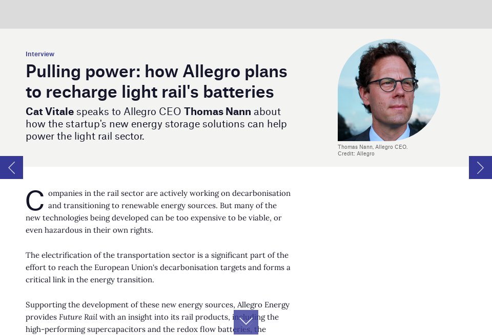 Pulling power: how Allegro plans to recharge light rail's batteries ...