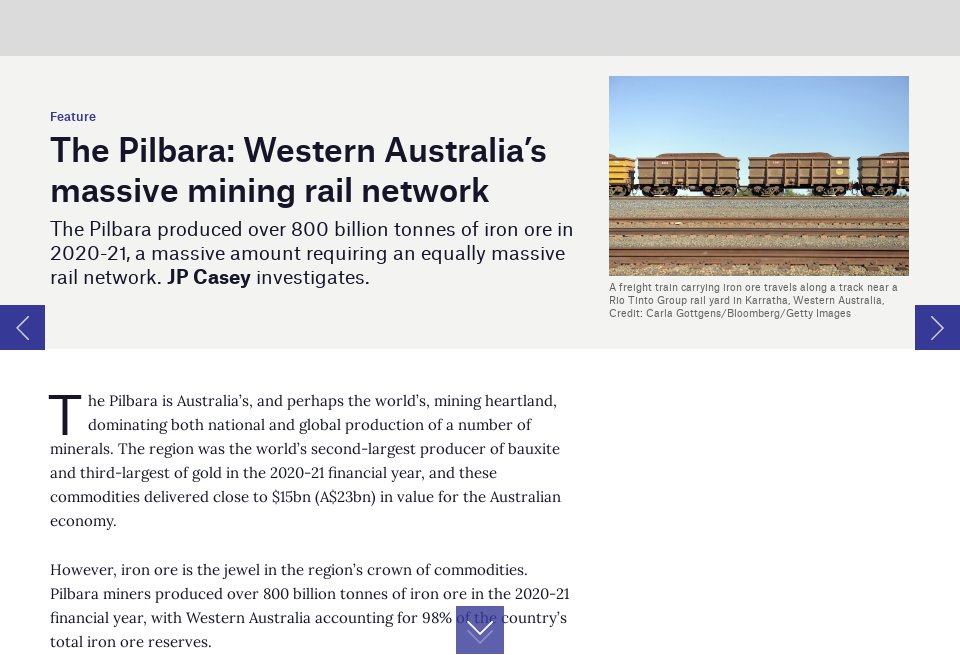 The Pilbara: Western Australia’s massive mining rail network - Future ...