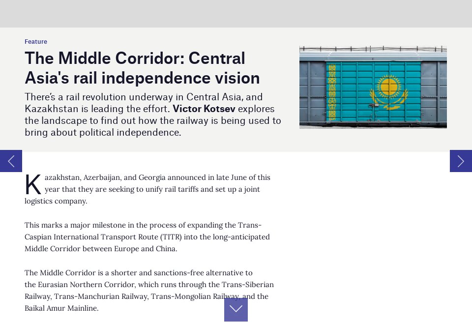 The Middle Corridor: Central Asia's rail independence vision - Future ...