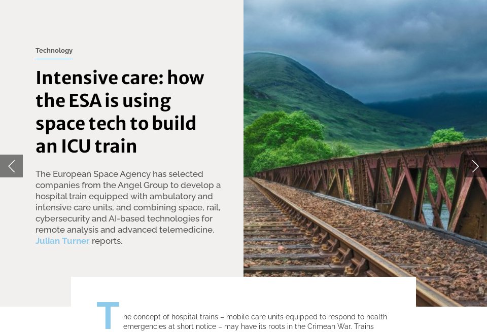 Intensive care: how the ESA is using space tech to build an ICU train ...