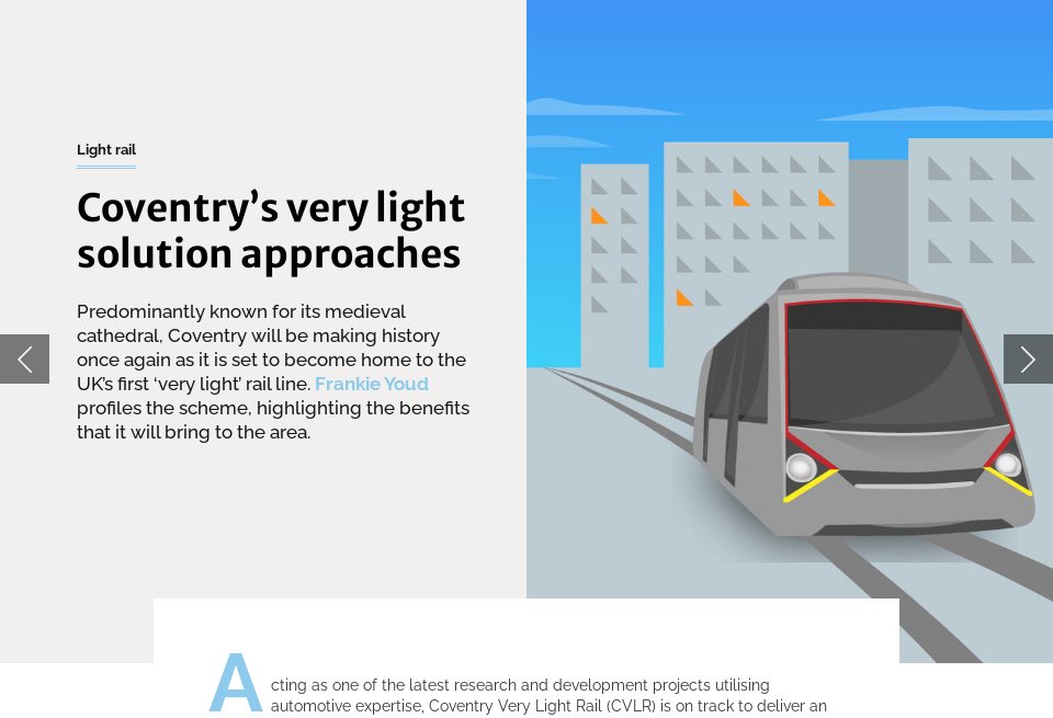 Coventry’s very light solution approaches - Future Rail | Issue 95 | March 2022