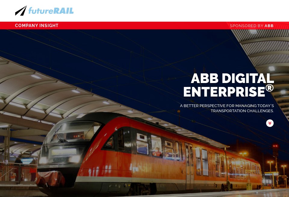 ABB Company Insight - Future Rail | Issue 84 | May 2020