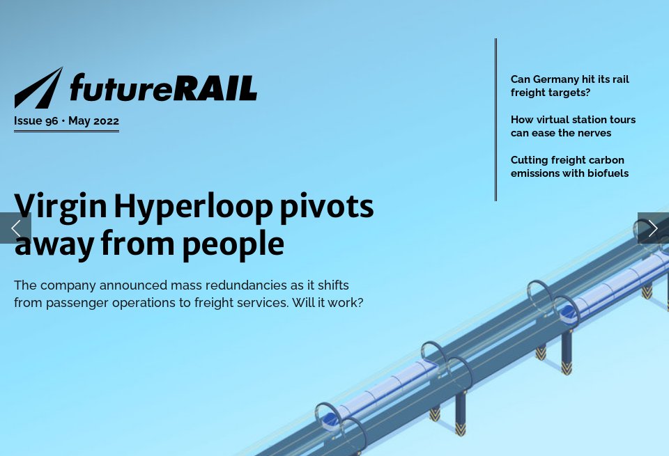 Home | Virgin Hyperloop pivots away from people - Future Rail | Issue ...