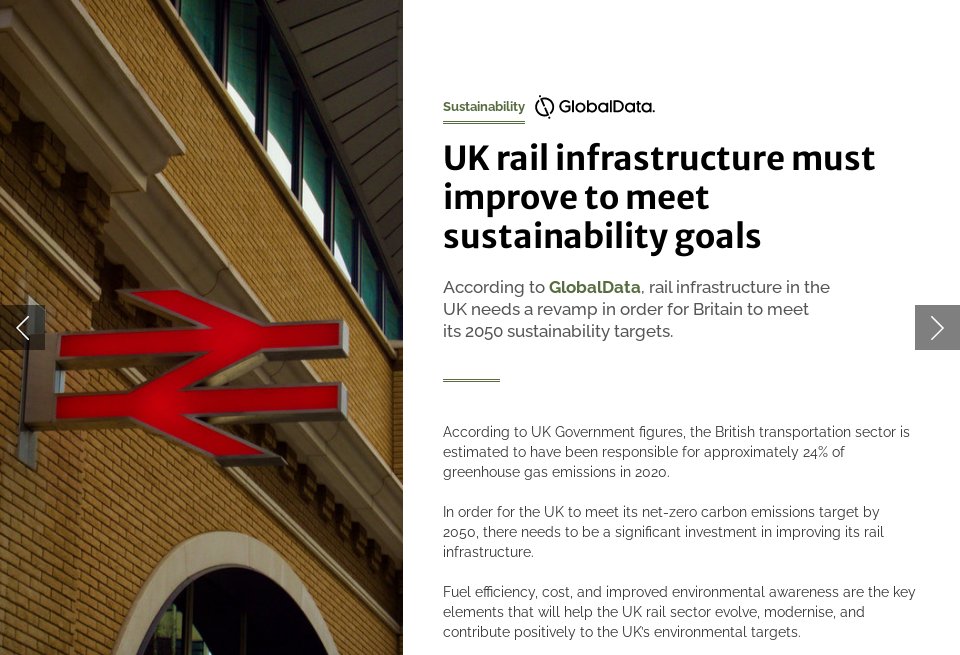 UK rail infrastructure must improve to meet sustainability goals ...