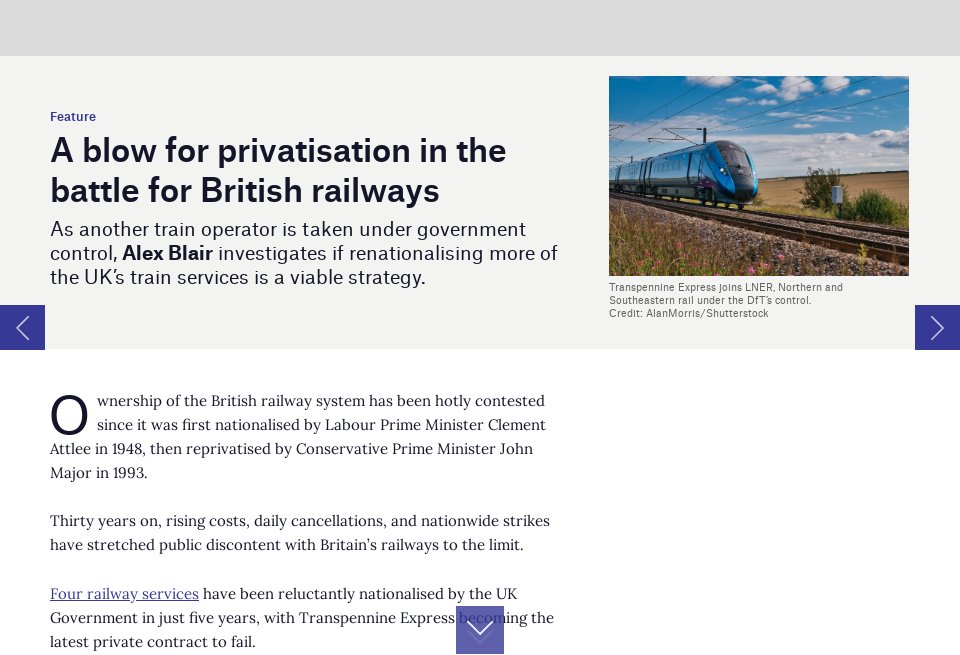 A blow for privatisation in the battle for British railways - Future ...