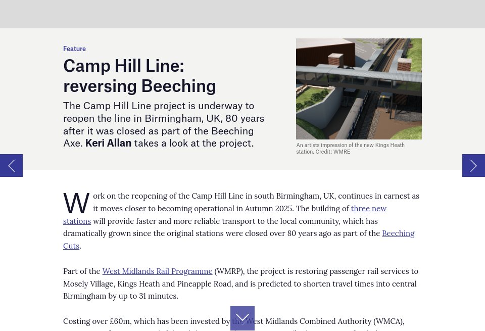 Camp Hill Line: reversing Beeching - Future Rail | Issue 108 | May 2025
