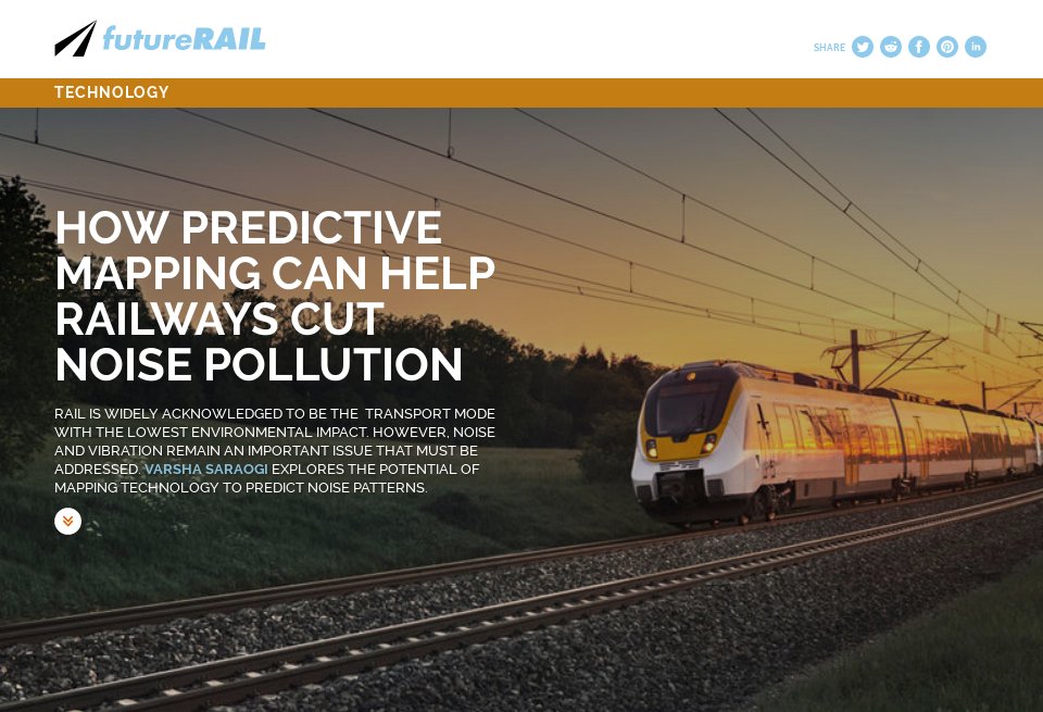How predictive mapping can help railways cut noise pollution - Future ...