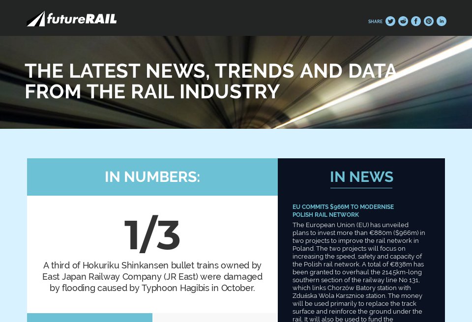 The latest news, trends and data from the rail industry - Future Rail ...