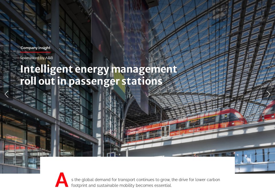 ABB Company Insight - Future Rail | Issue 99 | November 2022