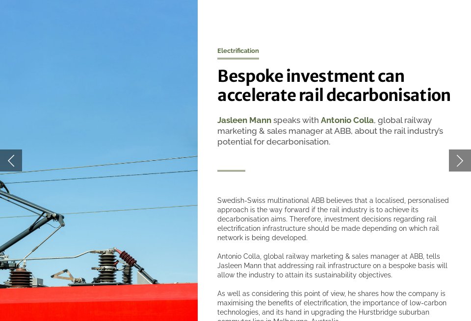 Bespoke investment can accelerate rail decarbonisation - Future Rail ...