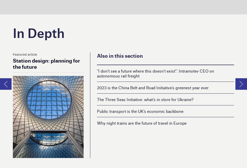 In Depth - Future Rail | Issue 105 | November 2023 In Depth - Future Rail | Issue 105 | November 2023