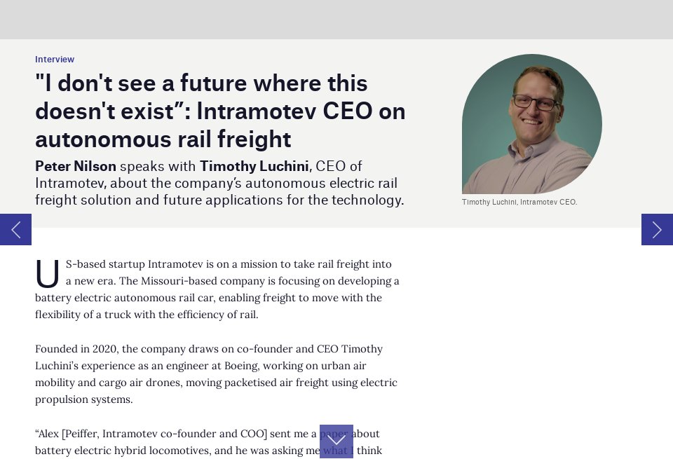 Intramotev CEO on autonomous rail freight - Future Rail | Issue 105 ...