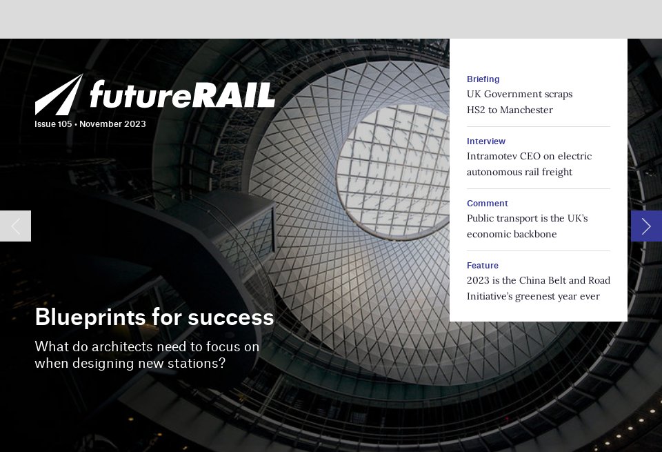 Home | Blueprints for success - Future Rail | Issue 105 | November 2023 Home | Blueprints for success - Future Rail | Issue 105 | November 2023
