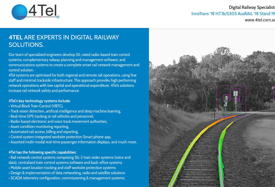 4Tel - Digital Railway Specialists - Future Rail | Issue 66 | October 2018