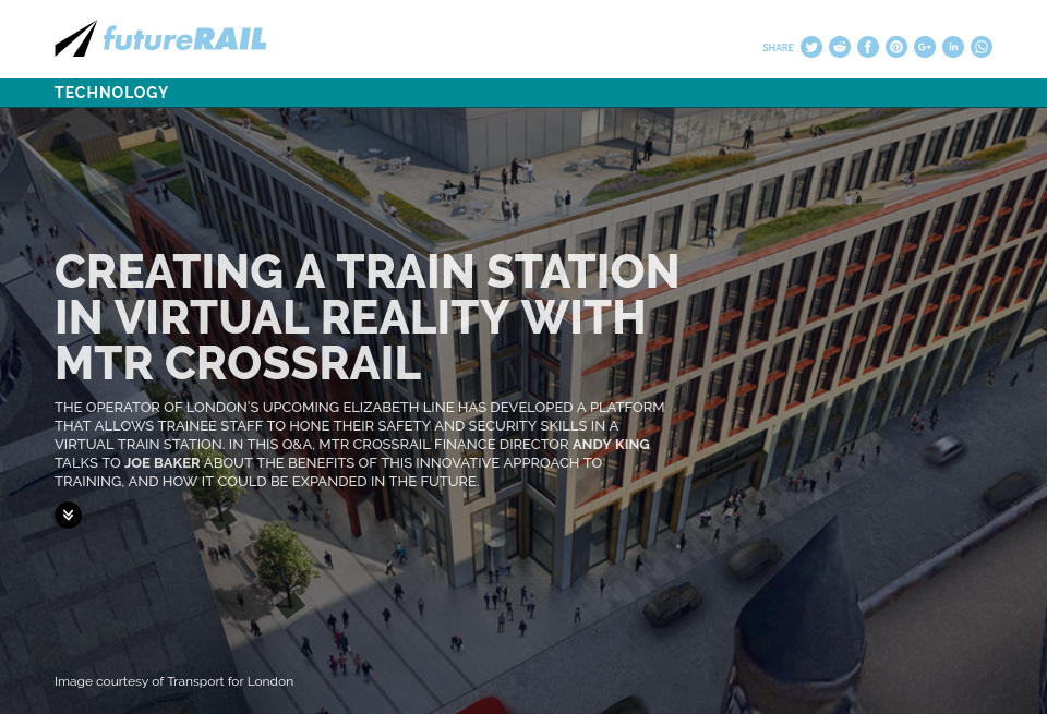 Creating a train station in virtual reality with MTR Crossrail - Future ...