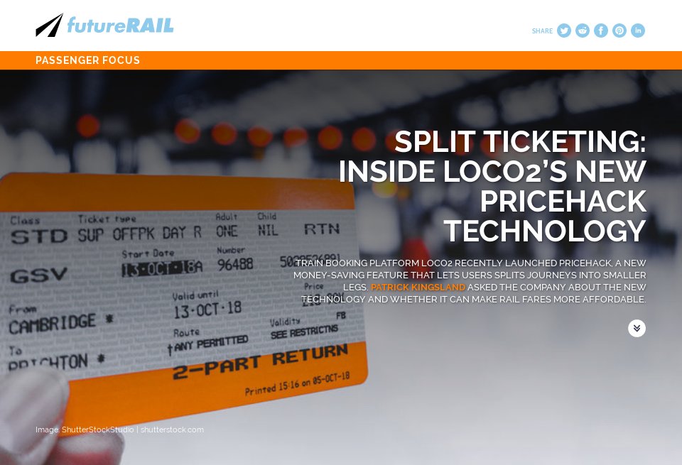Split ticketing: inside Loco2’s new Pricehack technology - Future Rail ...
