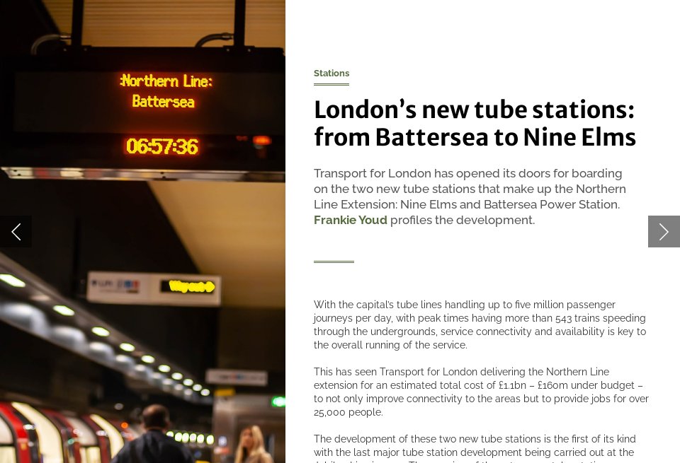 London's new tube stations - Future Rail | Issue 92 | September 2021