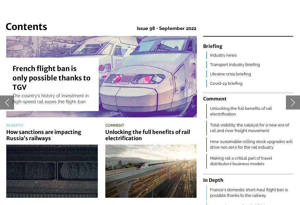Contents - Future Rail | Issue 98 | September 2022