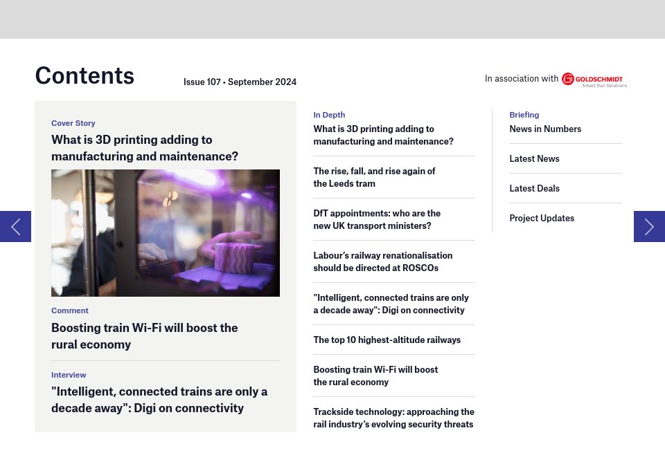 Contents - Future Rail | Issue 107 | September 2024