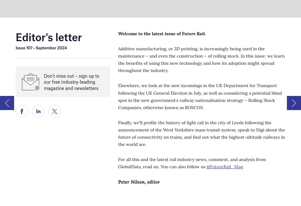 Goldschmidt - Future Rail | Issue 107 | September 2024