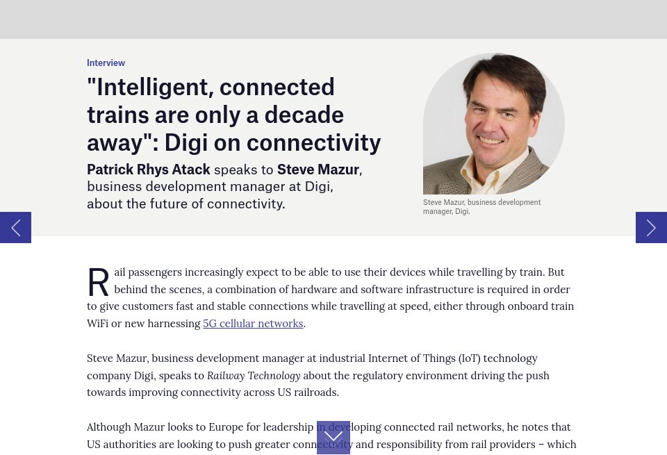 Intelligent, connected trains are only a decade away – Digi - Future Rail | Issue 107 ...