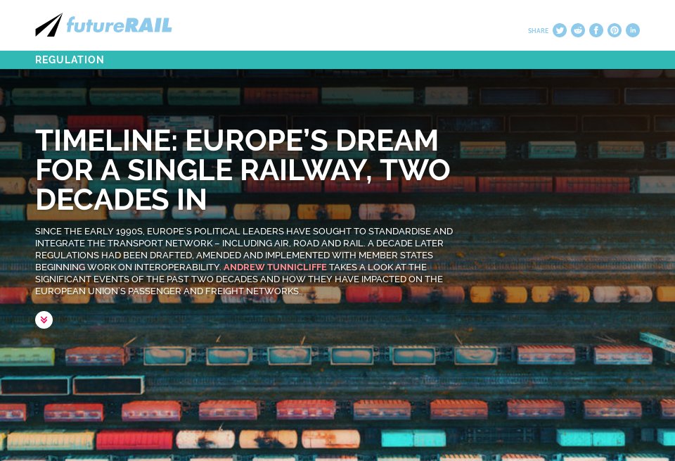 Timeline: Europe’s dream for a single railway, two decades in - Future ...