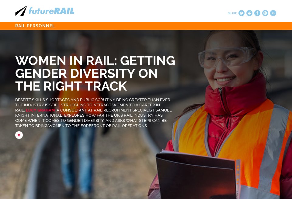 Women in rail: getting gender diversity on the right track - Future ...