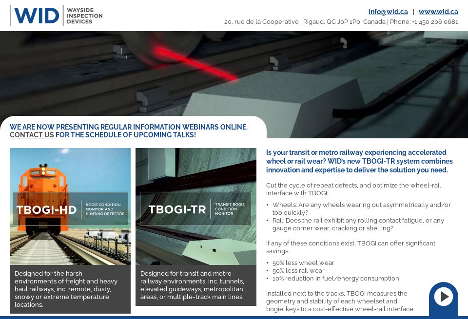 Wayside Inspection Devices - Future Rail | Yearbook 2020